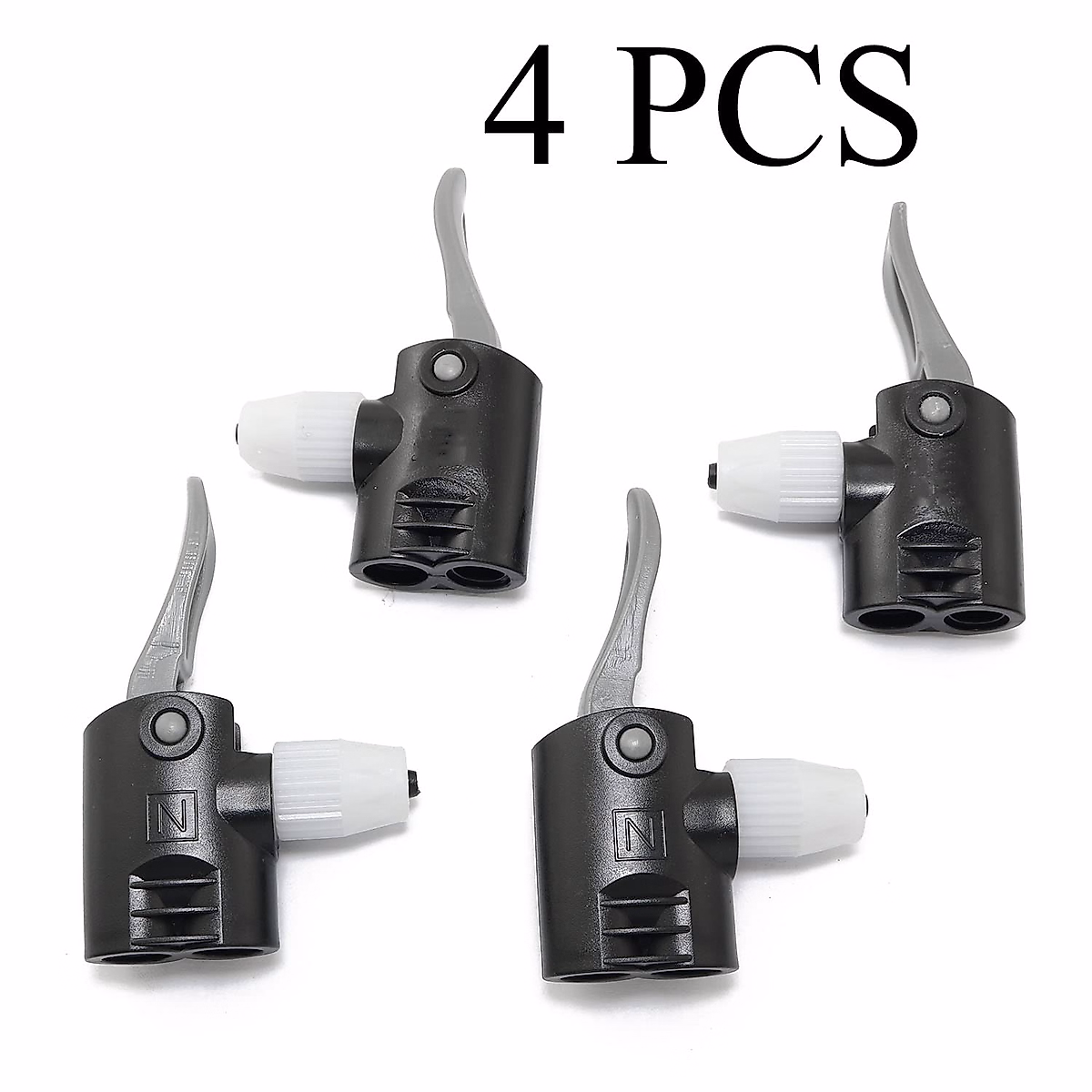 Pro Bamboo Kitchen 4pcs Black Plastic Dual Head Bike Bicycle Pump Head Nozzle Hose Adapter Connector Multi-Valve Head Tyre Valve Connector