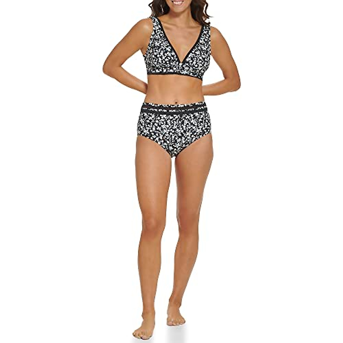 Tommy Hilfiger Women's Standard High Waisted Bikini Bottom, Black