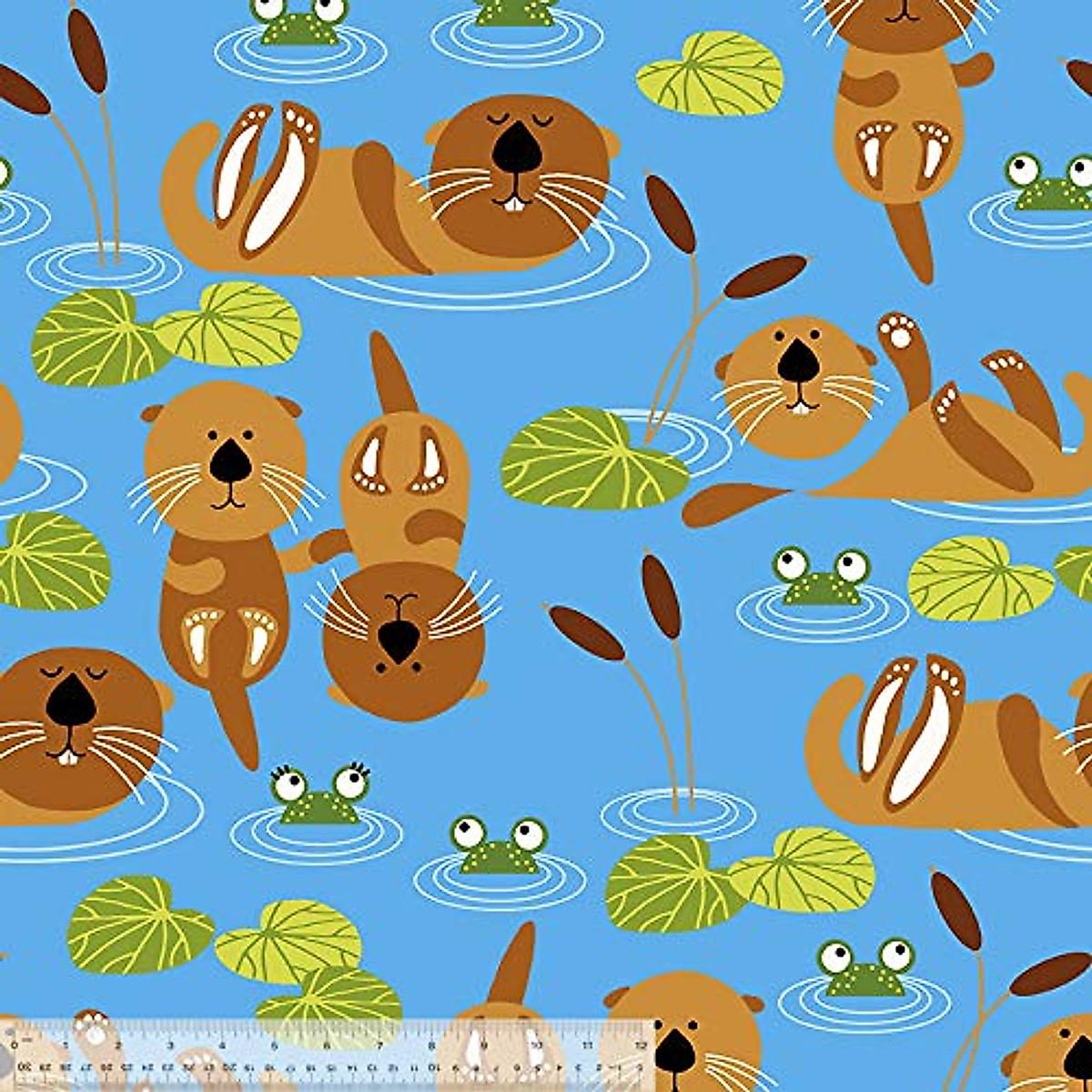 Otters Anti-Pill No-Sew Throw Fleece Fabric Kit (50x60)