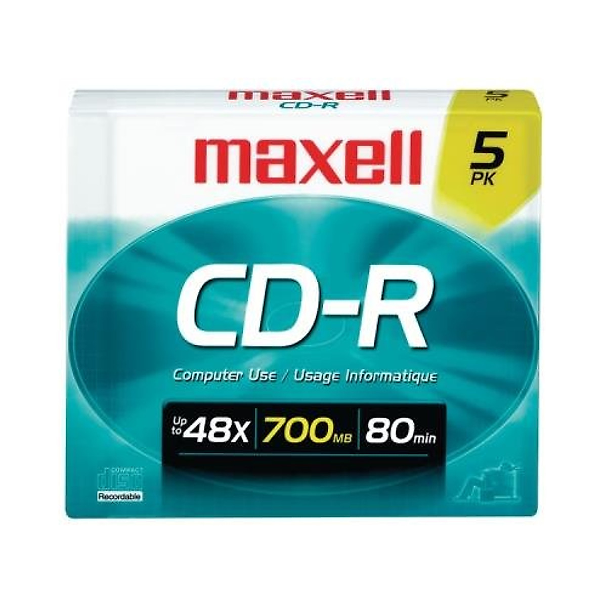 Maxell 648220 648220 80 Minute/700 MB Cd-RS (5 Pk)