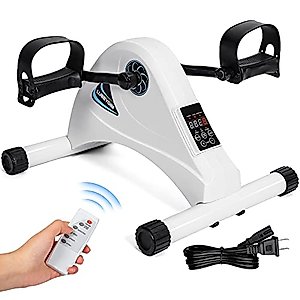 Motorized Mini Exercise Bike Pedal Exerciser for Seniors Rehab Training, LUBBYGIM Electric Under Desk Bike Pedal Exerciser for Arm/Leg Fitness & Physical Therapy, 6 Levels Speed Adjustment