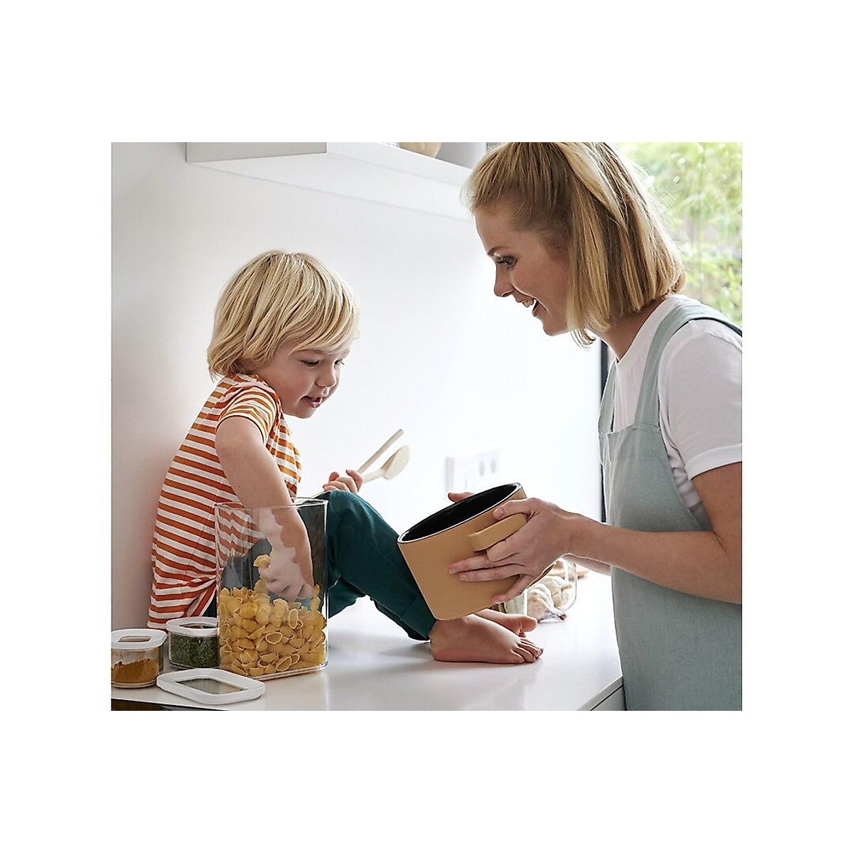 Mepal MODULA 5 Piece Food Storage Box Set for Cereal or Pasta with 3 Transparent Lids, Airtight, BPA Free, 1 Set