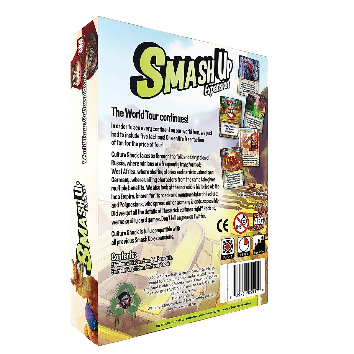 Smash Up World Tour Culture Shock Expansion -AEG, Board Game, Card Game, African, Russian, German Legends, and more, 2 to 4 Players, 30 to 45 Minute Play Time, for Ages 10 and Up