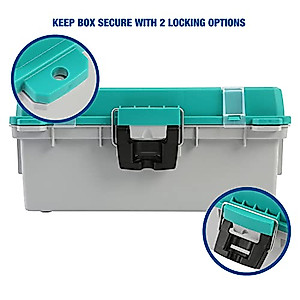 Sheffield 12671 13" Tackle Box, Fishing Gear Organizer for Fly Fishing, Flip-Up Lid, Lift-Out Tray, Stackable Storage, Made In USA