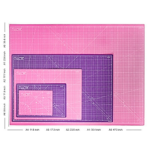Elan Cutting Mat A1 Pink & Purple, Self Healing Cutting Mat 24 x 36 INCH, 5-Ply Craft Mat Pink, Hobby Cutting Mat 24x36 INCH, Large Cutting Mat, Quilting Cutting Board, Sewing Cutting Board 24 x 36 "