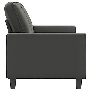 SKM 2-Seater Sofa Dark Gray 55.1" Microfiber Fabric (23.9 KG/52.58 LBS)