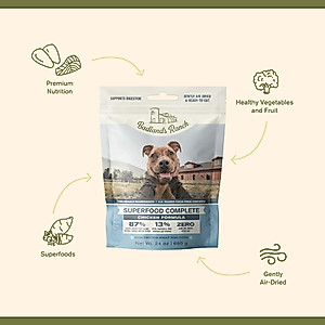 BADLANDS RANCH Superfood Complete, Air-Dried Adult Dog Food, 24 Ounce Premium Chicken and Super Mobility Organic Supplement 90 Grams, 30 Scoops