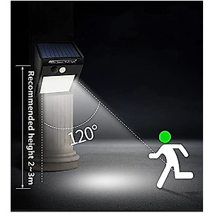 TKUS 20-100 LED Solar Led Light Outdoor Solar Lamp PIR Motion Sensor Wall Light Waterproof Solar Sunlight Powered Garden Street Light (1Pcs 100Leds)