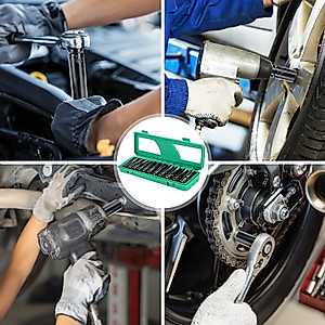 Seesii Professional Socket Set Wrench Kit, 11-Piece Metric 10-11-12-13-14-16-17-19-21-22-24mm, High-Torque C-V Steel Sockets for Automotive, Home Repair & DIY Projects