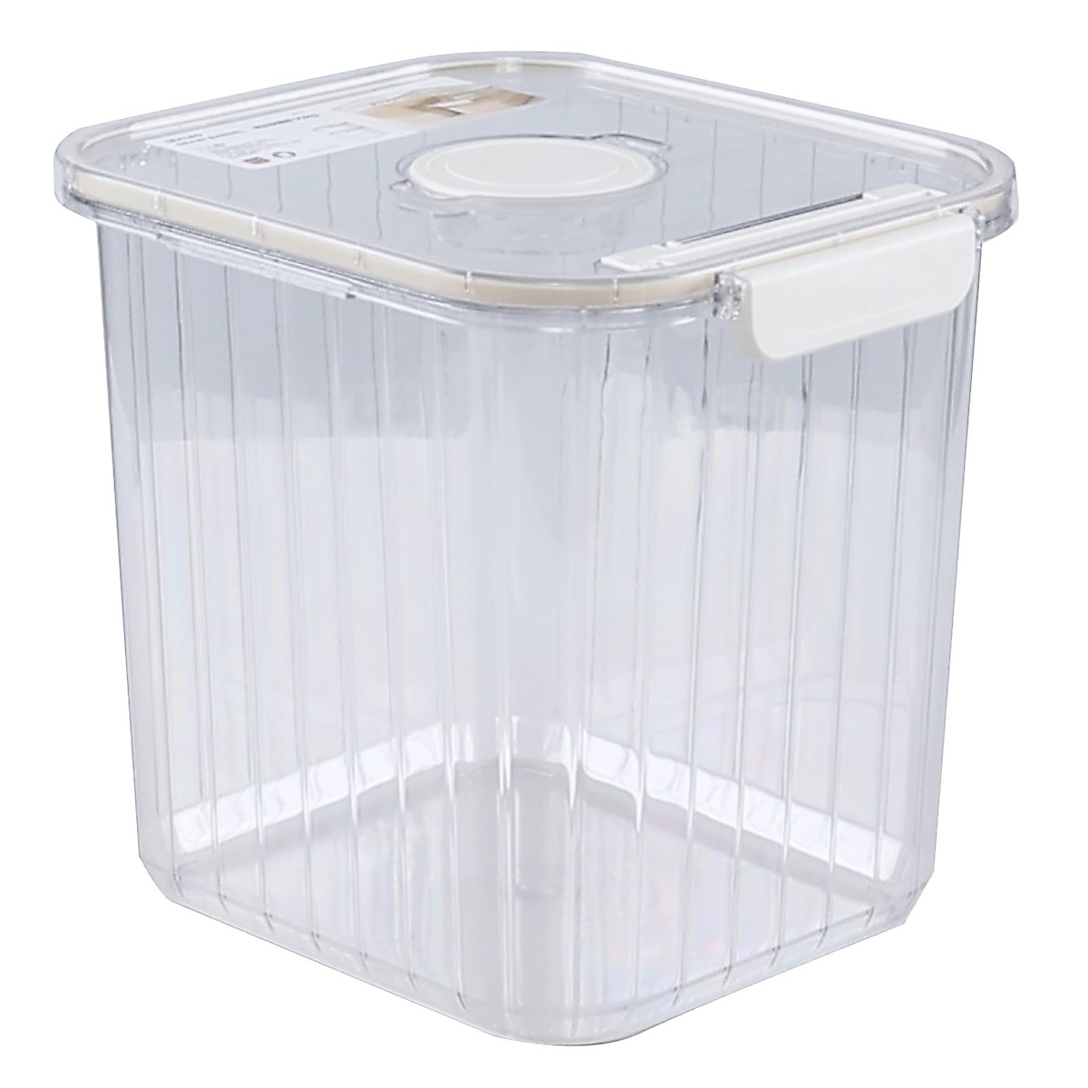 Ggbin 22 LBs Plastic Rice/Cereal/Grain Food Storage Container Bin with Measuring Scoop, Clear