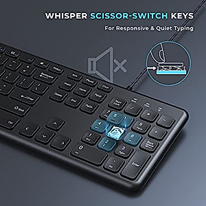 Wired Keyboard and Mouse Combo, USB Wired Corded Keyboard Mouse Set, Ultra Thin Full Size Keyboard and Mouse with Number Pad for Windows 7/8/10 Computer Laptop PC Desktop Notebook-Black
