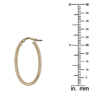 Kooljewelry 10k Yellow Gold Oval Hoop Earrings