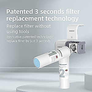 Weiss Wasser Ultra-Filtration Under Sink Water Filter, Reduces Lead, Chlorine, Bad Taste & Odor, Under Counter Water Filter Direct Connect to Kitchen Faucet, with Dedicated Faucet,WU2.SH01