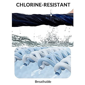 BALEAF Women's Athletic One Piece Swimsuits Lap Swimming Racerback Bathing Suit Competitive Training Swimwear Dark Blue 40