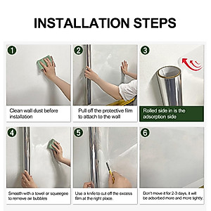 Clear Wall Protective Film, Static Cling Removable Wall Protector Contact Paper, for Protect Furniture, Chair Back, Wall Behind Pet Food Bowl