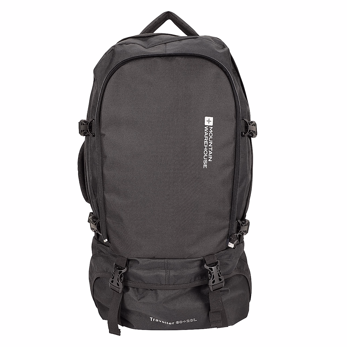 Mountain Warehouse Traveller 60 + 20L Travel Backpack - Detachable Black