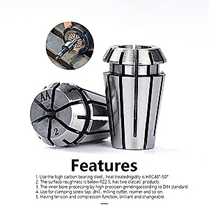 GRUNI ER11 Collet Chuck 1-7mm 1/4 1/8 AA 0.008mm High Accuracy ER Spring Collet for Bit Milling Clamping Holder 1Pcs (Size : ER11 1.5m)