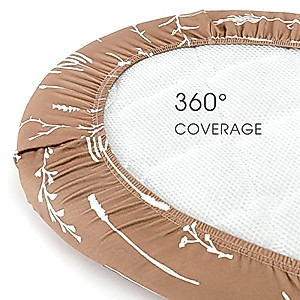 Stretch Ultra Soft Fitted Bassinet Sheet Set 2 Pack, Universal Fit for Bassinets Baby Cradle Moses Basket Oval Rectangle Mattress Safe and Snug, Stylish Pattren of Jungle Animals