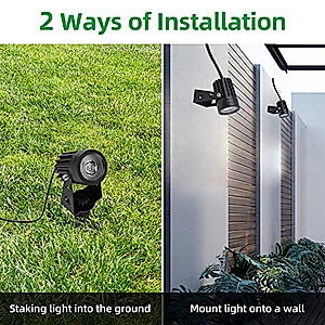 F-TECK Solar Landscape Lights 2-in-1 Adjustable Strong Die-cust Aluminum IP65 Waterproof Auto On/Off Sensor Dusk to Dawn Solar Spotlights for Outdoor Garden Yard Tree Light (Warm Light)