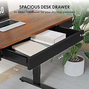 FLEXISPOT E1FR Height Adjustable Standing Desk 55 Inches 2 Tier Electric Sit Stand Up Home Office Desk with Memory Controller Pegboard Ergonomic Workstation (White Frame + 55" Maple Top)