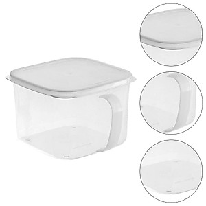HANABASS 2Pcs Plastic Storage Containers Square Food Storage Organizer with Lid Handle Plastic Food Storage Containers with Lids for Fruits Vegetables Meat Egg