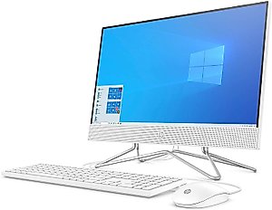 HP 24-inch All-in-One Desktop Computer, AMD Athlon Silver 3050U Processor, 8 GB RAM, 256GB SSD, DVD-Writer, Windows 10 Home(White)