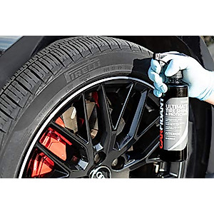 Carfidant Car Tire Shine Spray Kit - Tire Dressing & Rubber Protectant - Dark, Wet Look with No Grease and No Sling! Tire Black Tire Shine with Applicator Pad