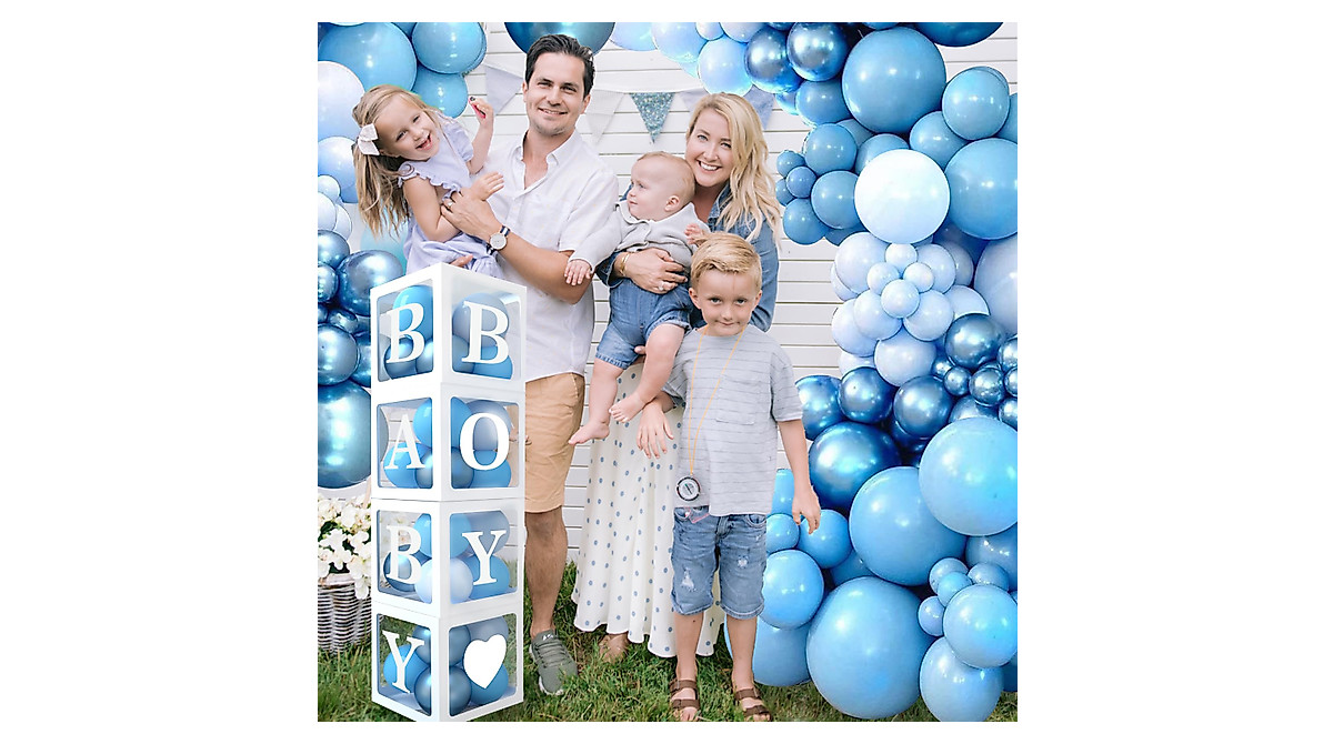 DataMoon Baby Shower Decorations for Boy | Blue Balloon Arch Kit
