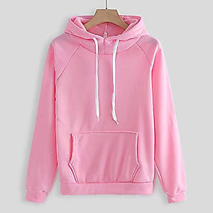 sumensumen Women Hoodies Tracksuit Long Sleeve Sweatshirts Jogger Pant,Sweatsuit with Pockets-Long Sleeve Athletic Suit Fashion Sports Suit Women-01 Pink,XX-Large