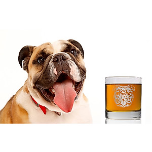 Promotion & Beyond Bulldog Face Cute Whiskey Glass - Funny Gift for Dad Uncle Grandpa From Daughter Son Wife - Father's Day
