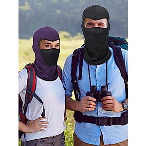 6 Pieces Summer Balaclava Face Mask Breathable Sun Dust Protection Mask Long Neck Cover for Outdoor Activities (Grey, Purple, Black, Navy Blue)