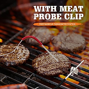 2-Pack Temp Meat Probe Replacement for Pit Boss Pellet Grills and Smokers, 3.5mm Plug Thermometer Probe Accessories for Pit Boss, with 2 Pack Probe Grommets and Probe Clips