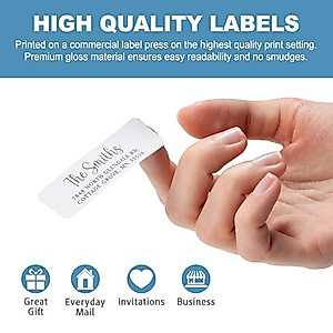 Return Address Labels Roll, Personalized Address Label Stickers, Custom White or Clear Address Labels (Roll of 100 Labels)