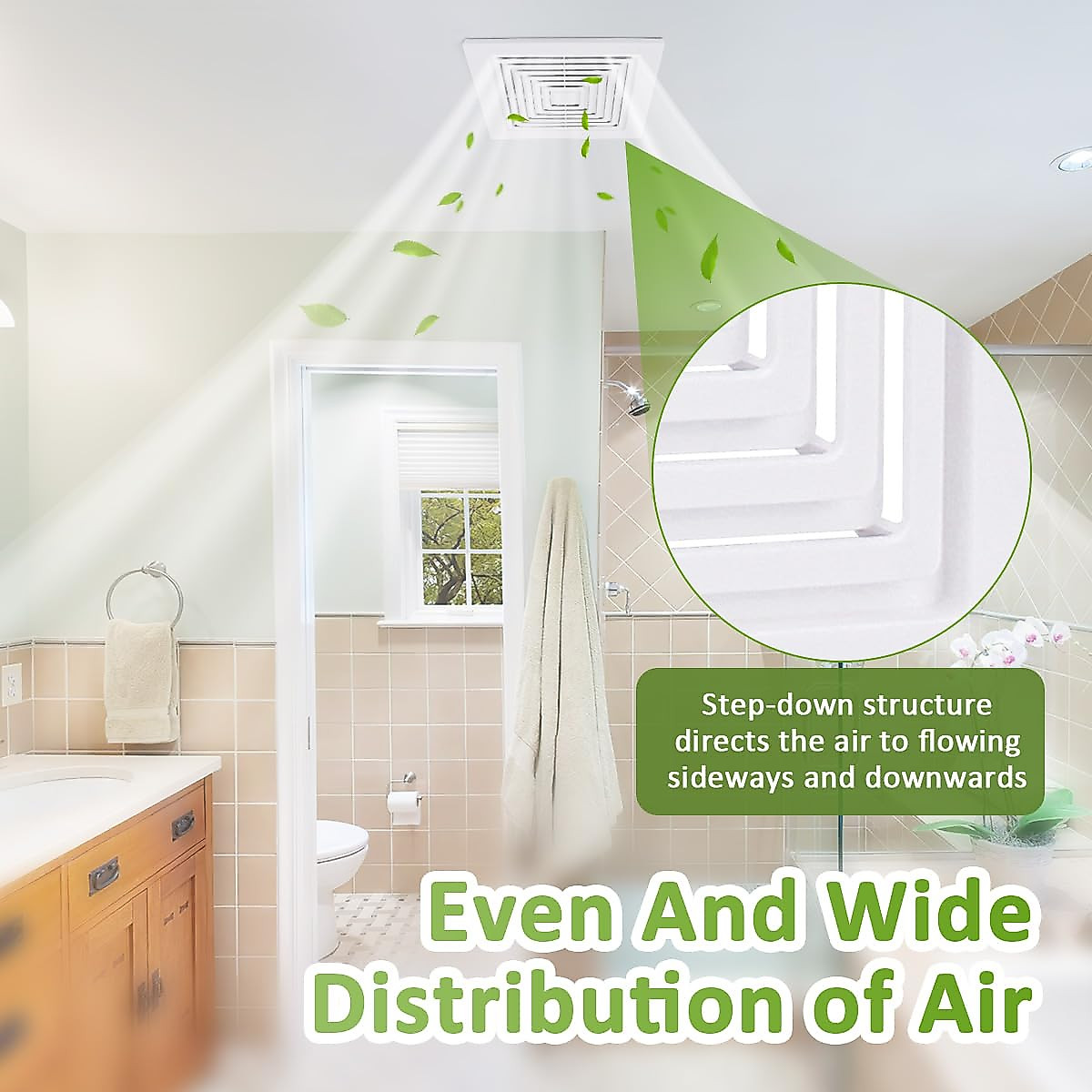 BP46 BP90 Bathroom Fan Cover Replacement Ceiling Fan Grille with Springs for Br-oan/Nu-tone Ventilation Fan, White Square Ceiling or Wall-Mount Exhaust Fan Fits Models 671, 663, 670, 675, 688, 689