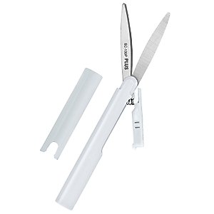 Plus Pen Style Compact Twiggy Scissors with Cover, White (34609)