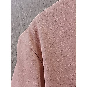 Cozyease Men's Casual Letter Slogan Graphic Print Tee Round Neck Short Sleeve Summer T Shirts Dusty Pink L