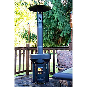 Q-Stoves Outdoor Wood Pellet Patio Heater Q-Flame Q05C, Eco-Friendly Heater, for Patio, Camping and Going Off-Grid (Stove)