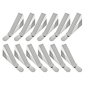 Alamic Tablecloth Clips, Picnic Table Clips, Table Cloth Cover Clamp for Picnic Tables Stainless Steel Picnic Table Cloth Holders Table Cover Clips Clamps - 12 Pack