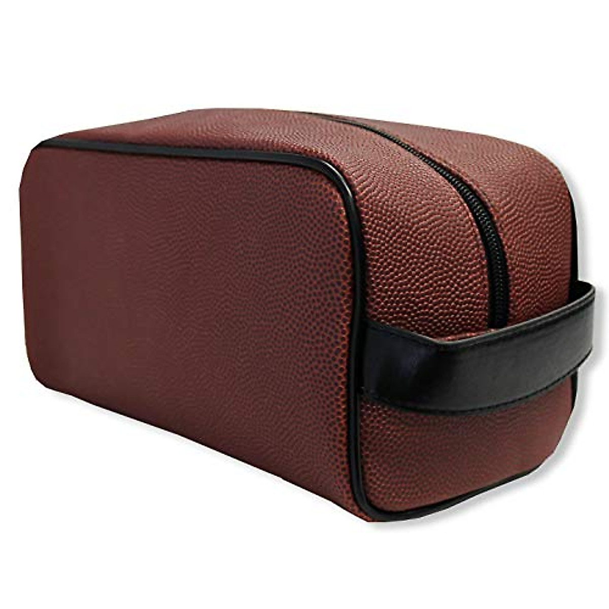 Oklahoma Sooners Football Leather Travel Toiletry Kit Zippered Pouch Bag - made from the same exact materials as a football - Brown