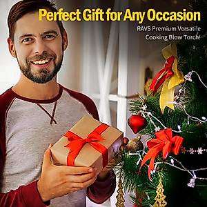 ravs Butane Torch, Refillable Kitchen Torch Lighter Blow Torch with Safety Lock Rotating Angles Adjustable Flame, Culinary Torch for Creme Brulee, Desserts and Baking (Butane Gas Not Included)