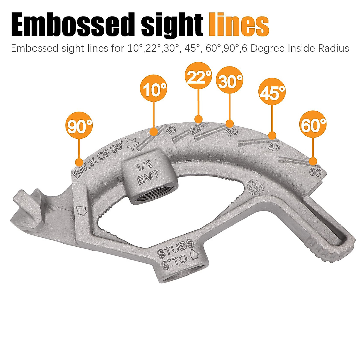 Fuzbaxy 1/2-inch EMT Conduit Pipe,Conduit Hand Bender Tool for 1/2 in. EMT Pipes,Bender Head Aluminum