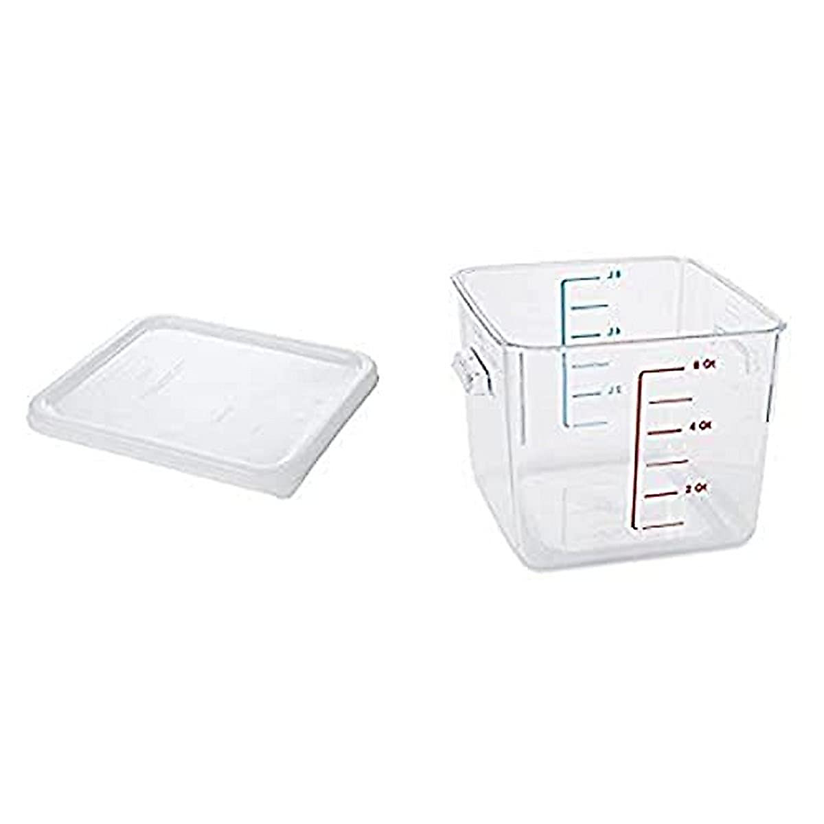 Rubbermaid Commercial Products Space Saving Food Storage Container with Lid, 6 Quart