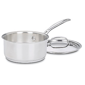 Cuisinart 719-16 1.5-Quart Chef's-Classic-Stainless-Cookware-Collection, Saucepan w/Cover & 719-14 1-Quart Chef's-Classic-Stainless-Cookware-Collection, Saucepan w/Cover