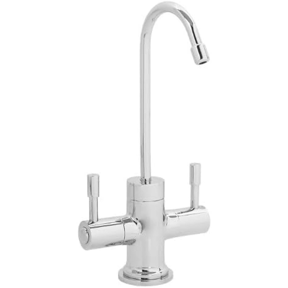 Westbrass CO142-26 Contemporary 10" 2-Lever Handle Hot and Cold Water Dispenser Faucet Kit with Filter, Kitchen Sink Strainer & Disposal Trim Set, Polished Chrome