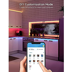 Govee Smart LED Strip Lights, 65.6ft WiFi LED Lights, Work with Alexa and Google Home, DIY Mode and Music Sync RGB LED Lights for Bedroom Living Room 2 Rolls of 32.8ft (No Remote Control)
