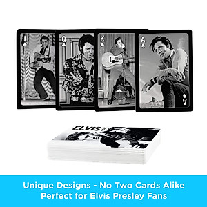 AQUARIUS Elvis Playing Cards - Elvis Presley Themed Deck of Cards for Your Favorite Card Games - Officially Licensed Elvis Merchandise & Collectibles - Poker Size with Linen Finish