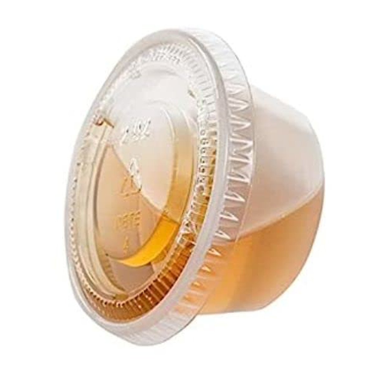 Starz Cupcakes 2 oz - 100 Sets Disposable Plastic Cups with Lids for Gelatin Shots, Condiments &/or Souffle Cups