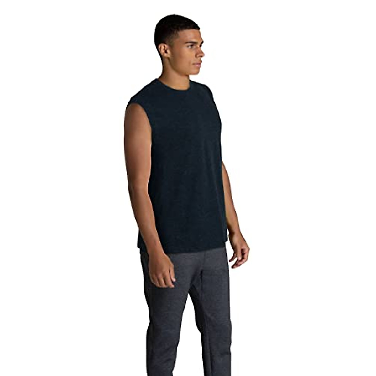 Fruit of the Loom Men's Eversoft Cotton Sleeveless T Shirts, Breathable & Moisture Wicking with Odor Control, Sizes S-4x, Muscle-2 Pack-Black Heather