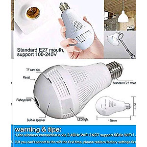 Full HD 1080P Home WiFi Camera, 2.4GHz, 360° Panoramic Wireless Security IP Camera, Remote Viewing Camera, Night Vision Motion Detection