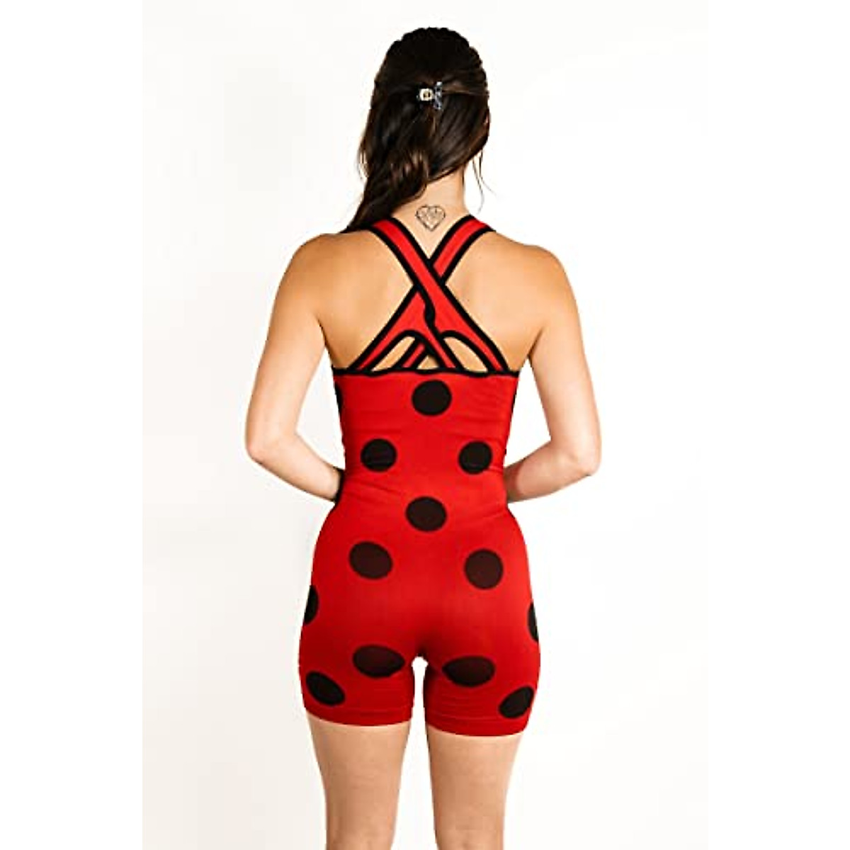 Miraculous Womens Seamless Romper Red/Black Ladybug X-Large